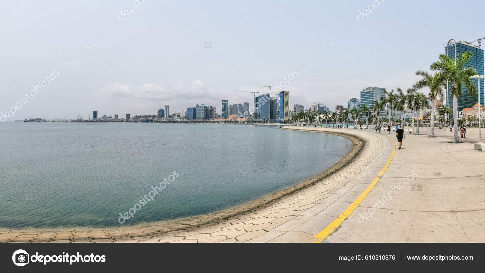 Luanda Angola 2022 Panoramic View Luanda Bay Luanda Marginal Pedestrian ...