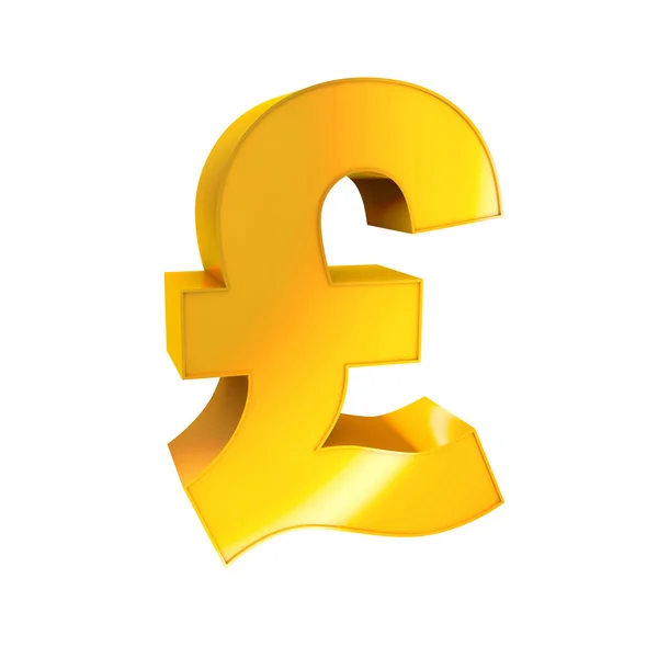 Golden pound sign on white — Stock Photo © Antartis #3864022