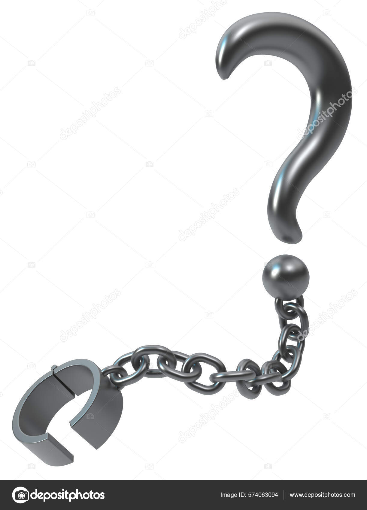 Shackles Chain Question Mark Point Grey Metal Illustration Isolated ...