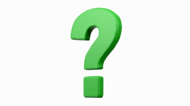Question Mark Symbol Green Rotating Spinning Slowly White Animation ...
