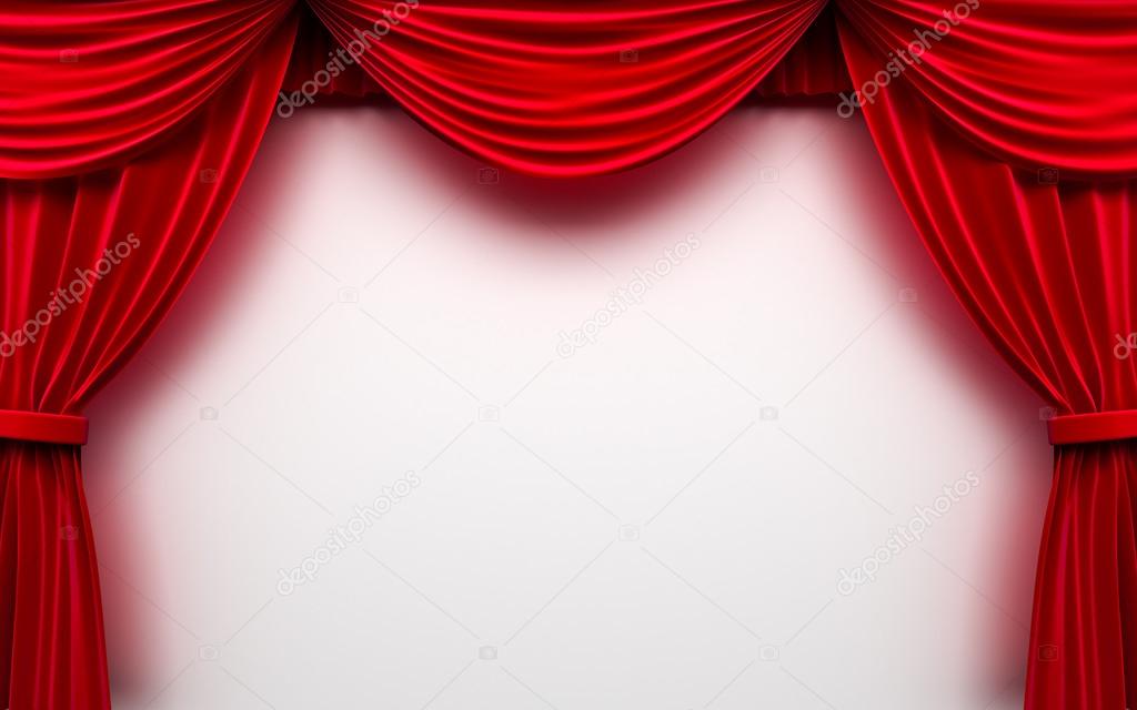 Red curtain frame on white background — Stock Photo © 3dconceptsman ...