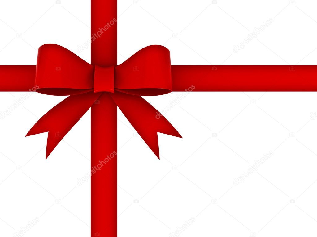 Ruban cadeau rouge arc isolé sur fond blanc image libre de droit par ...