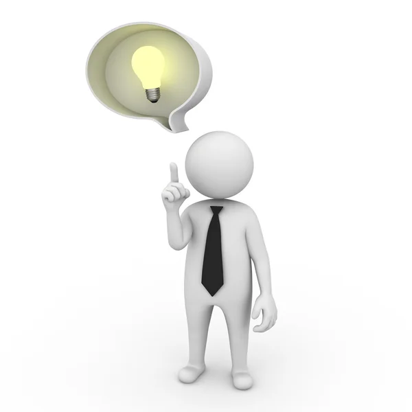 3d man thinking with idea bulb above his head Stock Photo by ...