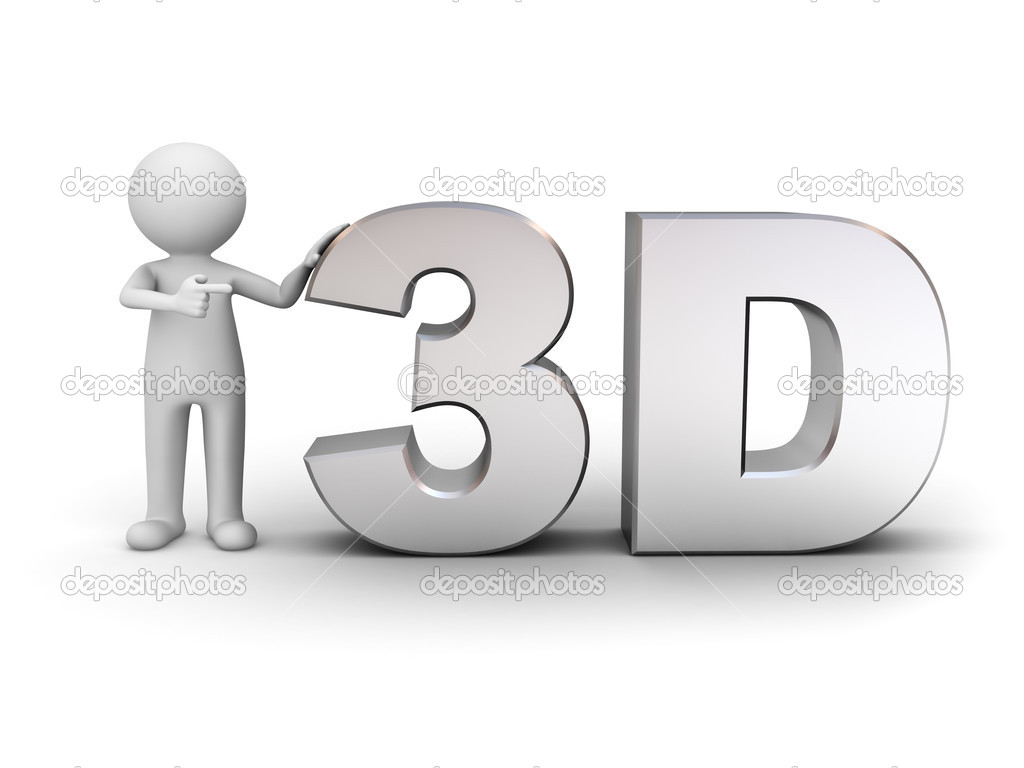 3d man standing with 3d sign over white background Stock Photo by ...