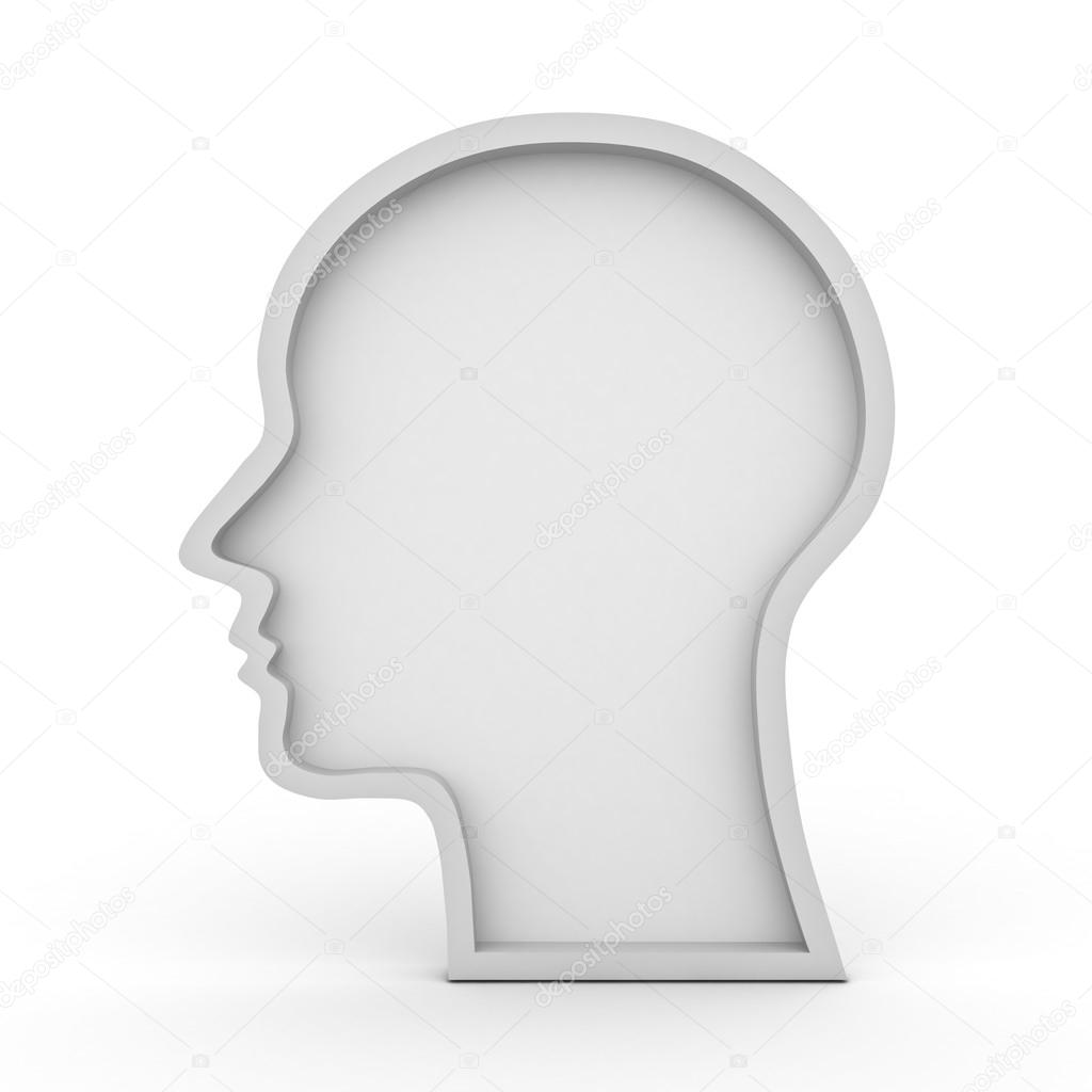 Blank head shape over white — Stock Photo © 3dconceptsman #26870717