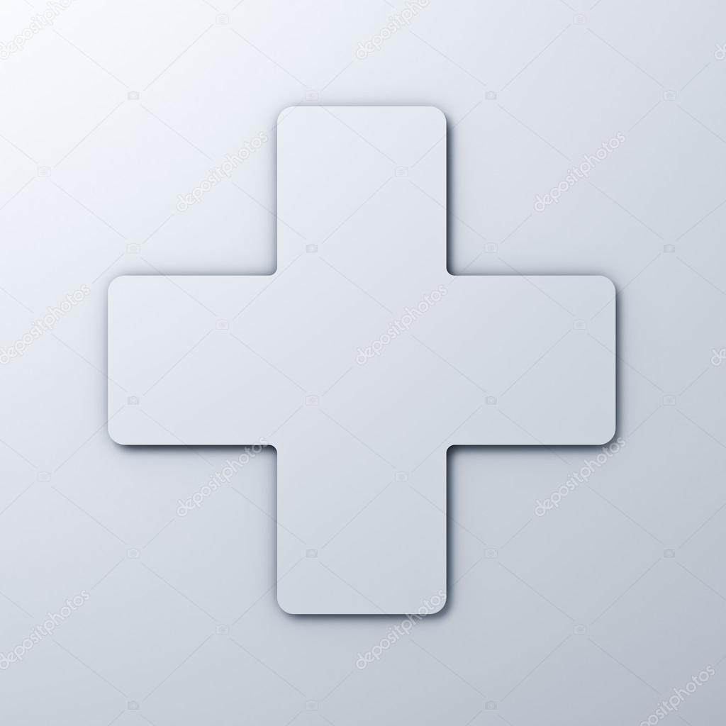 White plus sign on white background — Stock Photo © 3dconceptsman #32990913