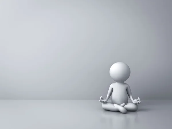 3d man doing meditation over white background with reflection Stock ... 3d man doing meditation over white background with reflection Stock ...