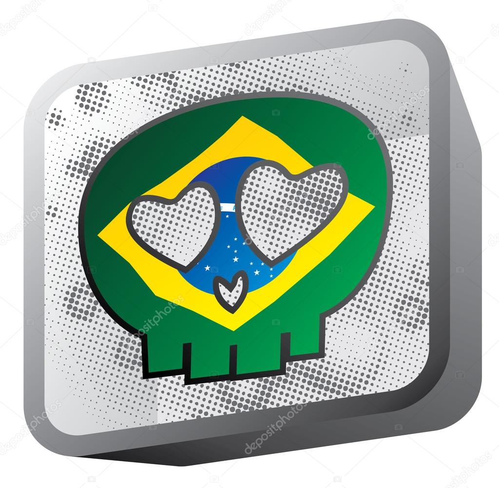 Skull inside flag brazil Stock Illustration by ©chandrabhendot #17621097