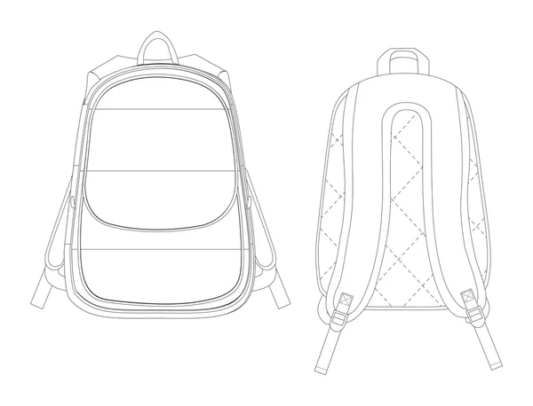 Leather backpack template | Backpack template three set — Stock Photo ...