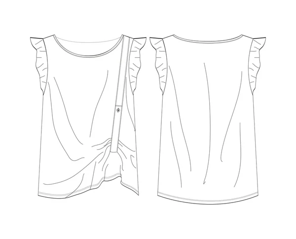 Sleeveless boxy top flat sketch Stock Photos, Royalty Free Sleeveless ...