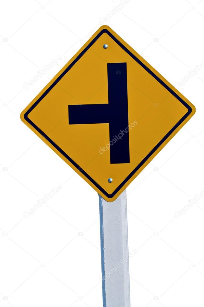 Fork in the road sign isolated on white — Stock Photo © thailandonly ...