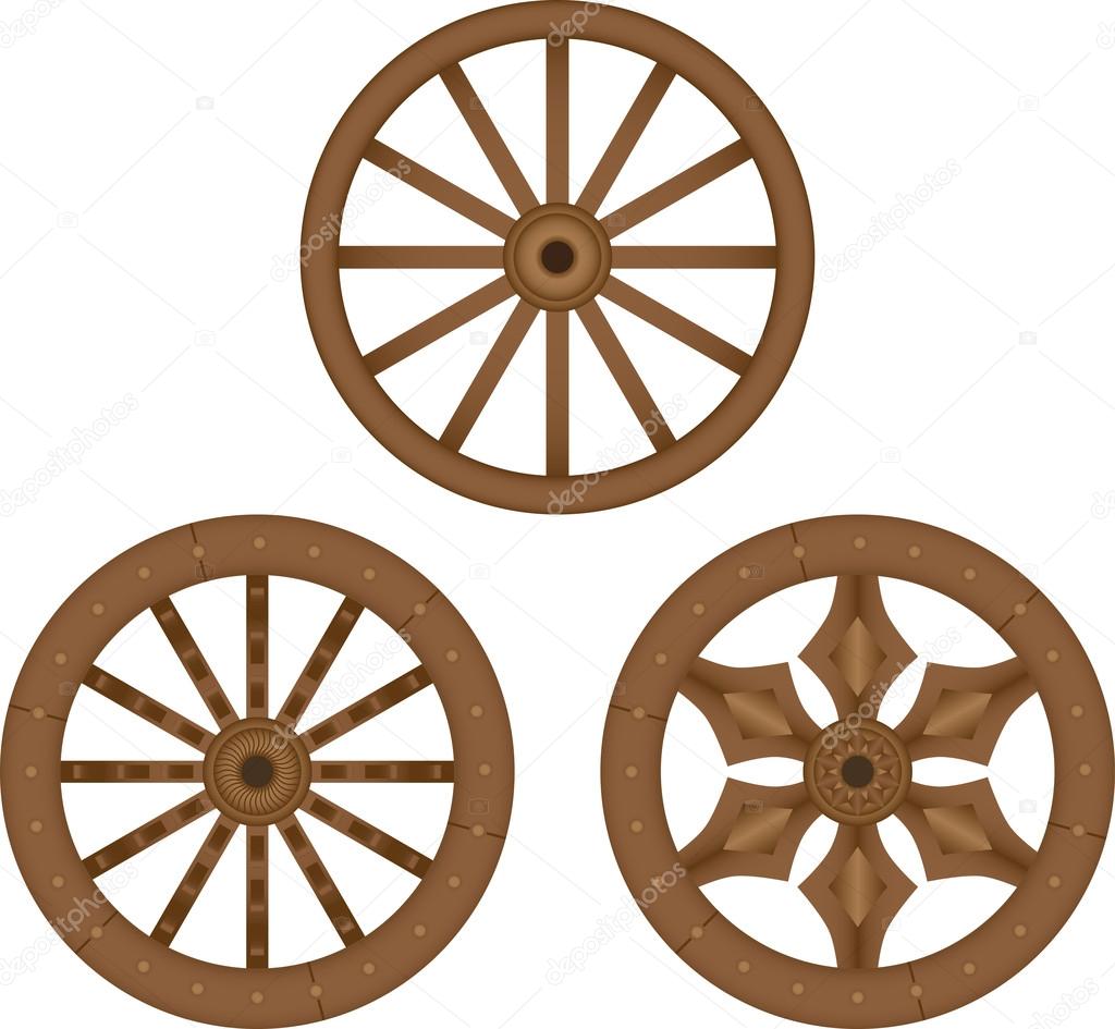 Old wooden wheels — Stock Vector © milagli #12020516