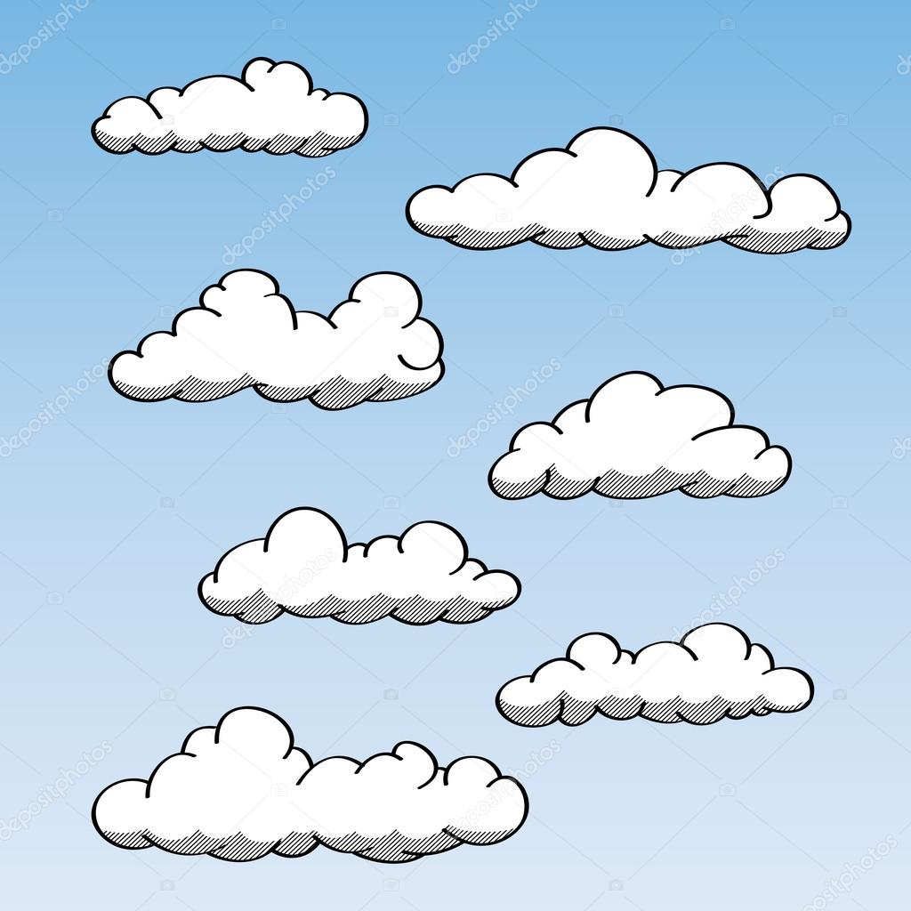 Hand Drawn Clouds — Stock Vector © herminutomo #12737042