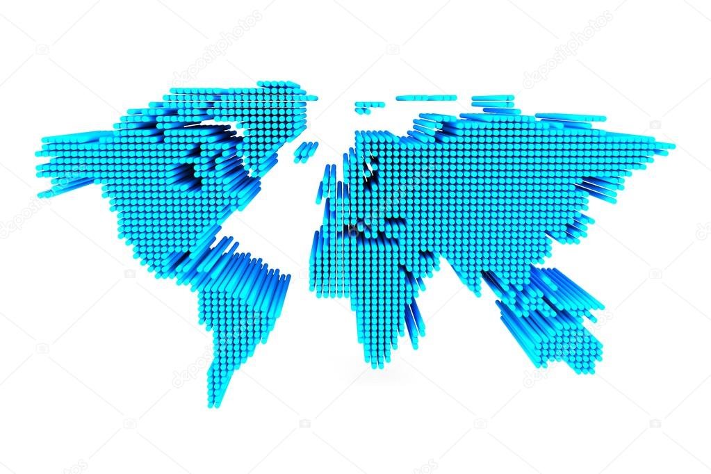 Abstract World Map of Cylinders Stock Photo by ©herminutomo 18397869