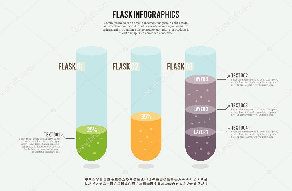 Flask Infographics Stock Vector Image by ©herminutomo #34583197