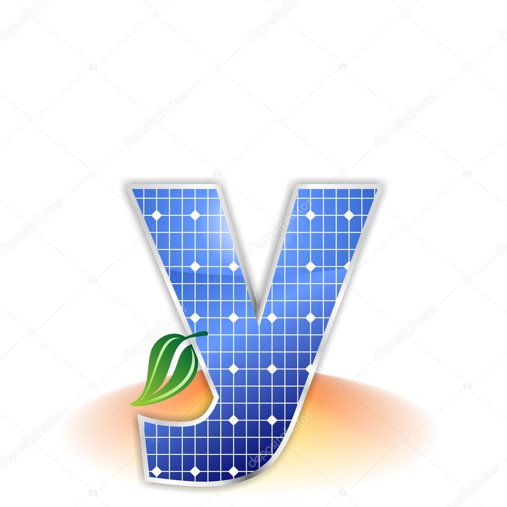 Textura de paneles solares, alfabeto letra minúscula y icono o símbolo 2023