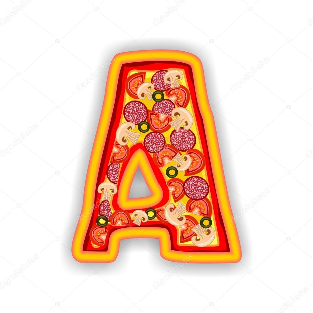 PIZZA alphabet - LETTER A Stock Illustration by ©multicanarias #28077545