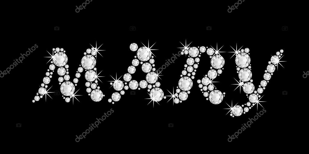 The name MARY in bling diamonds font style word Stock Photo by ...