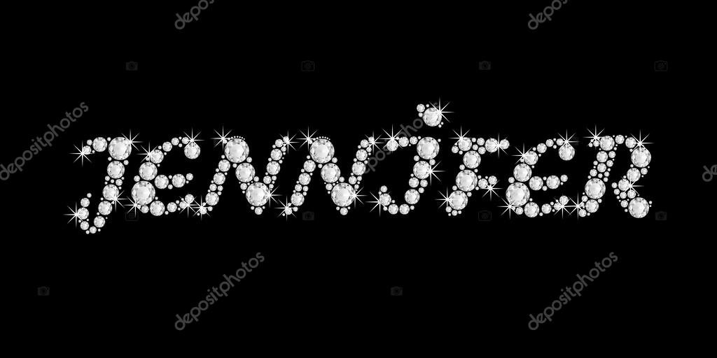 The name JENNIFER in bling diamonds font style word — Stock Photo ...