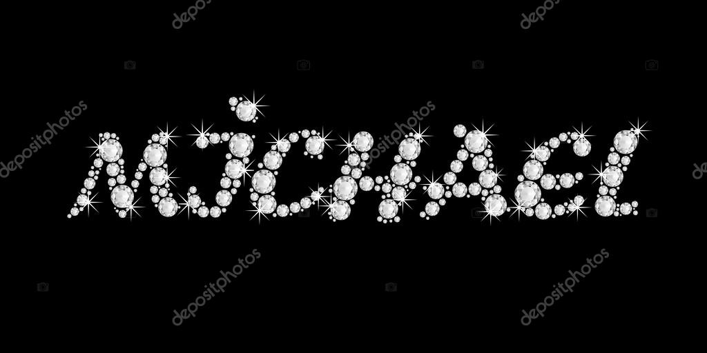 The name MICHAEL in bling diamonds font style word — Stock Photo ...