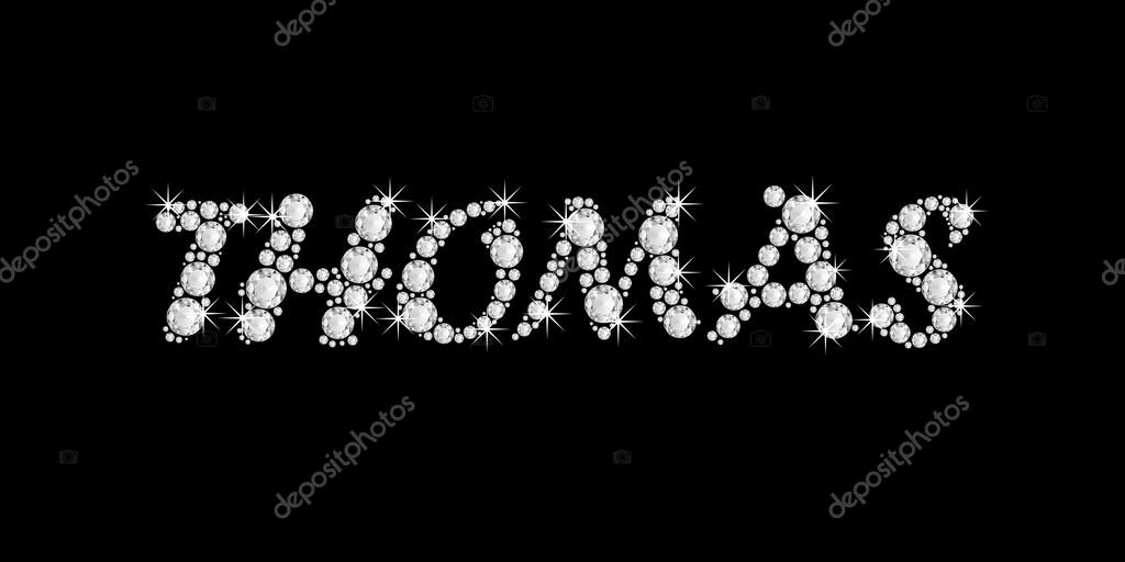 The name THOMAS in bling diamonds font style word Stock Photo by ...