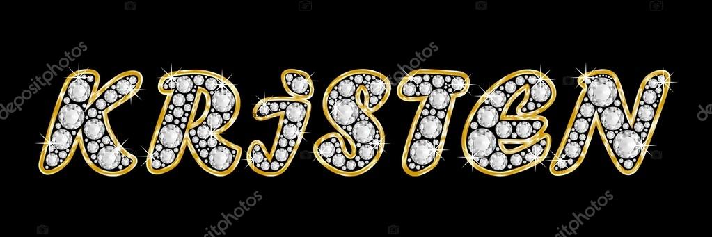 The name Kristen spelled in bling diamonds, with shiny, brilliant ...