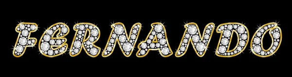 The name Fernando spelled in bling diamonds, with shiny, brilliant ...
