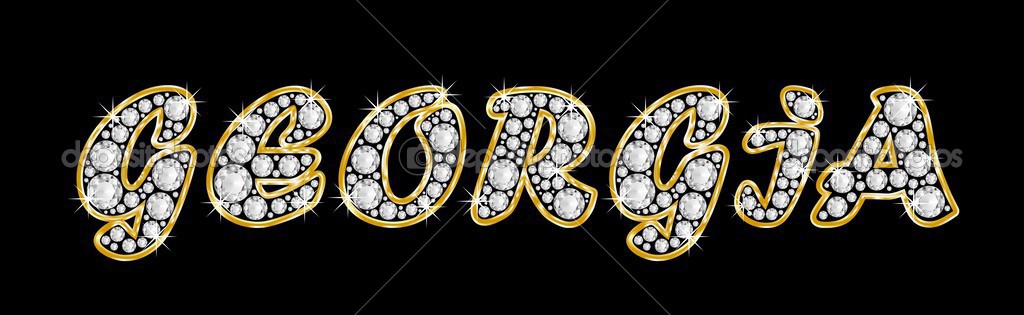 The name Georgia spelled in bling diamonds, with shiny, brilliant ...