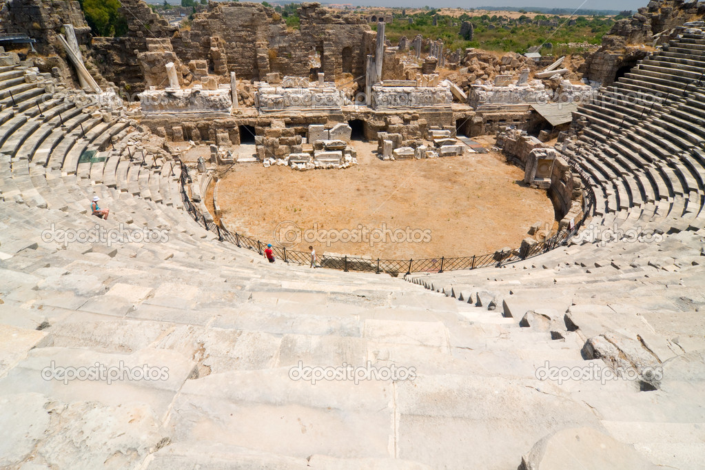 Old amphitheater in Side, Turkey Stock Photo by ©wujekspeed 16683113