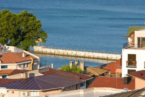 Old port quay in Balchik town in north Bulgarian Black sea coast Stock ...
