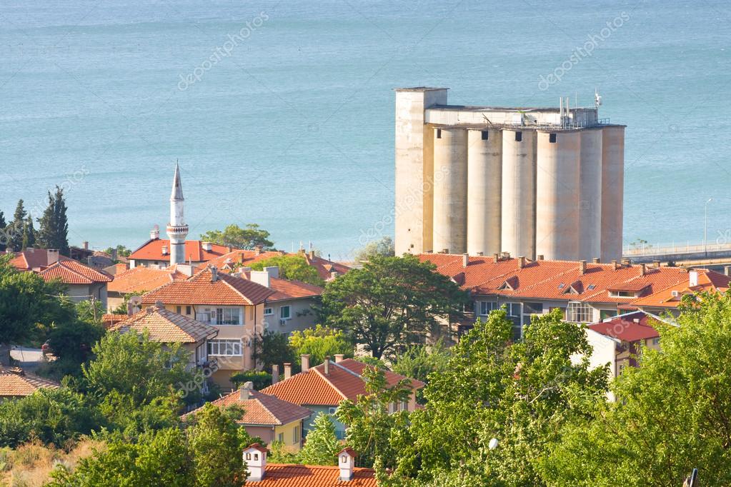 Old port quay in Balchik town in north Bulgarian Black sea coast Stock ...