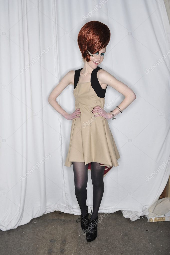 NEW YORK - FEBRUARY 10: A Model poses for Geoffrey Mac Fall Winter 2012 ...