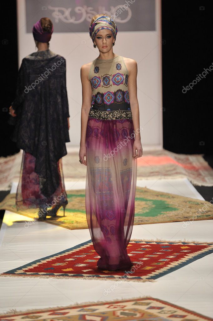MOSCOW - MARCH 23: A model walks runway at the RUSIKO for Fall Winter ...
