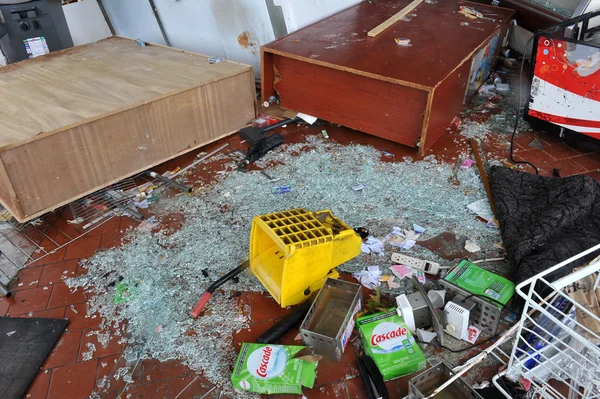 Destroyed grocery store in the Sheapsheadbay neighborhood due to ...