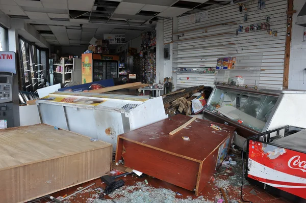 Destroyed grocery store in the Sheapsheadbay neighborhood due to ...