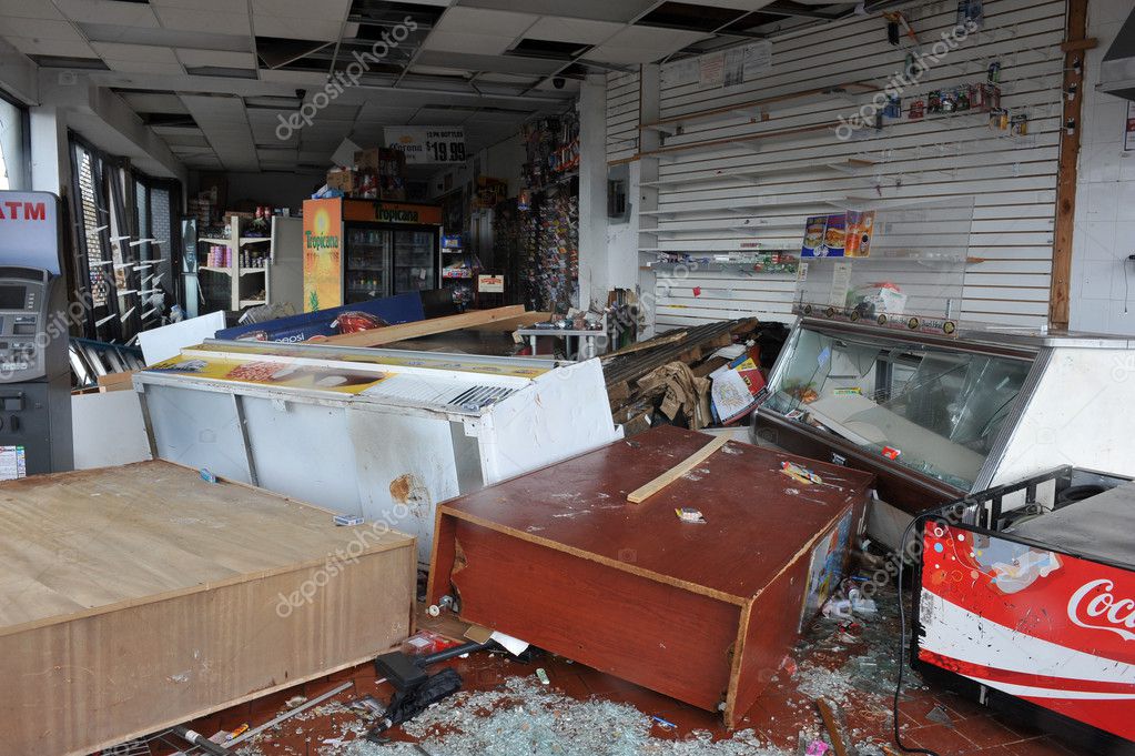 Destroyed grocery store in the Sheapsheadbay neighborhood due to ...