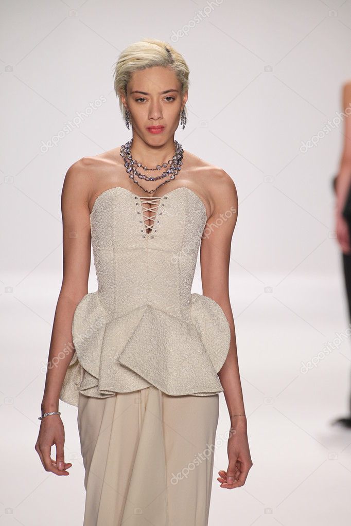 Model walks runway wearing Jamal Taslaq — Stock Editorial Photo ...