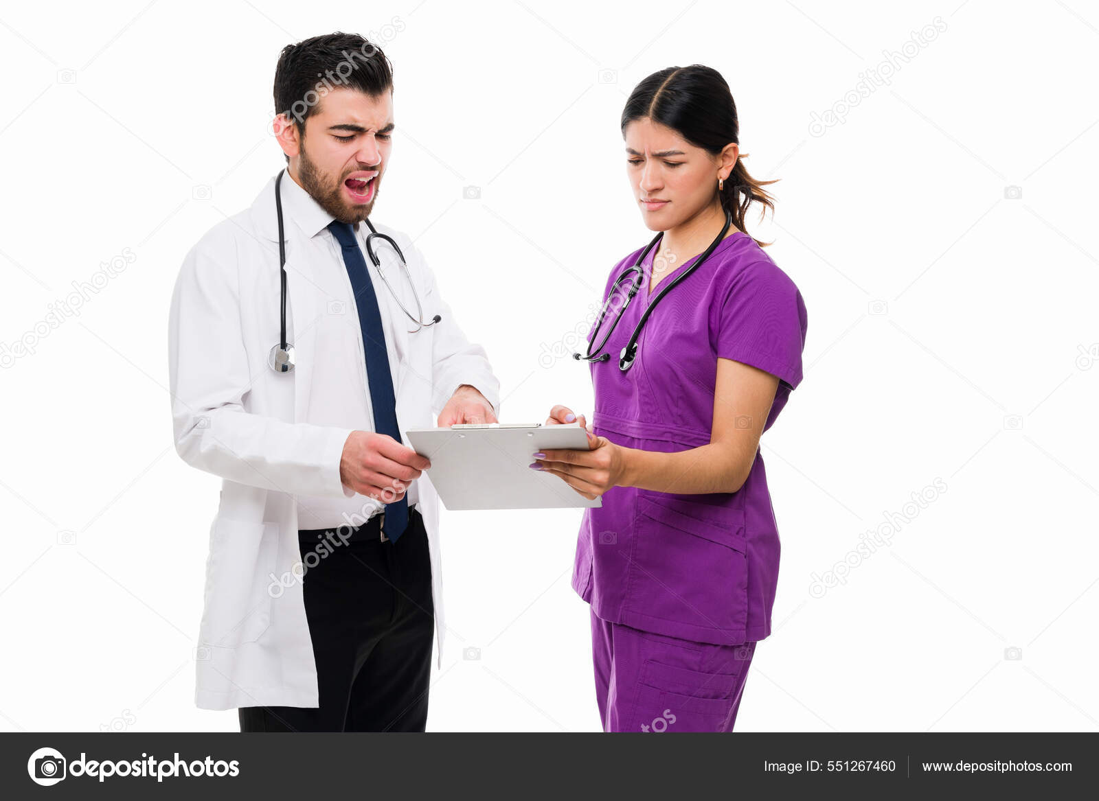 Bad Mistake Angry Doctor Shouting Rookie Nurse Problem Treatment ...