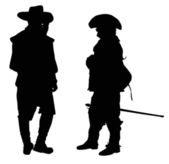 Silhouette - historical figure in period costume — Stock Photo ...