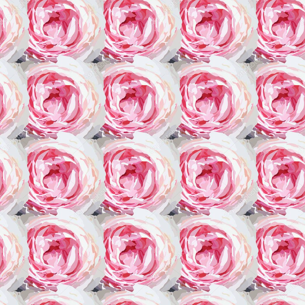 Patrón vectorial de rosas rosadas. Para imprimir en tela. 2022