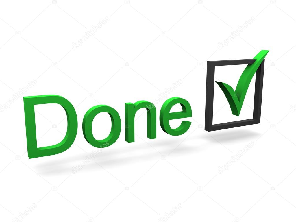 Done text and check mark — Stock Photo © Lucian3D #23572991 Done text and check mark — Stock Photo © Lucian3D #23572991