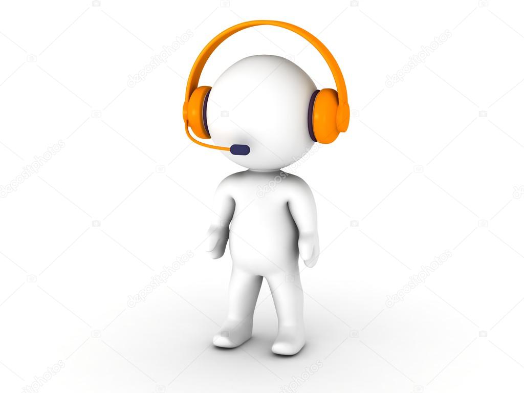 3D Man With Headset Call Center Support Stock Photo by ©Lucian3D 31972349