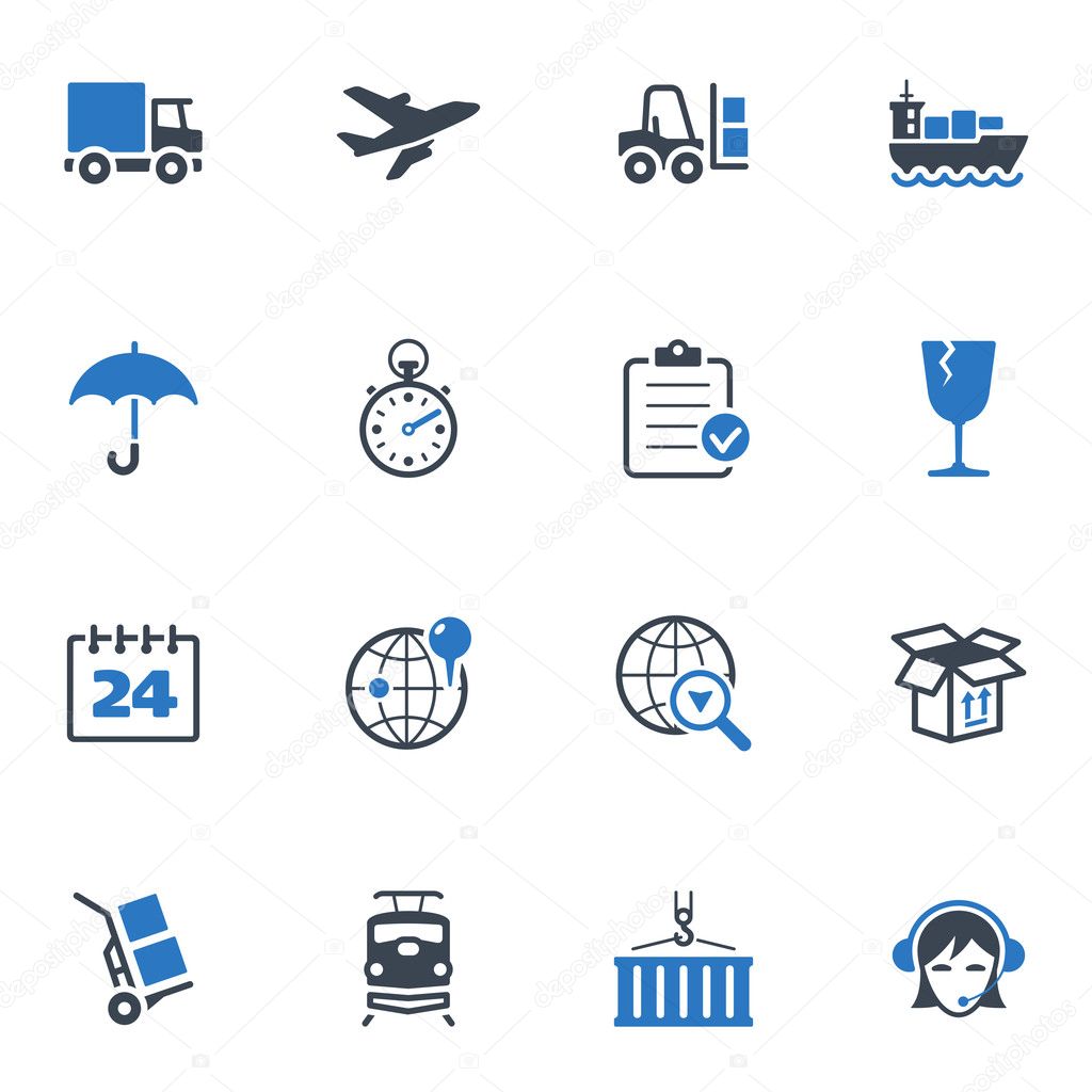 Logistics Icons - Blue Series — Stock Vector © Introwiz #19826449