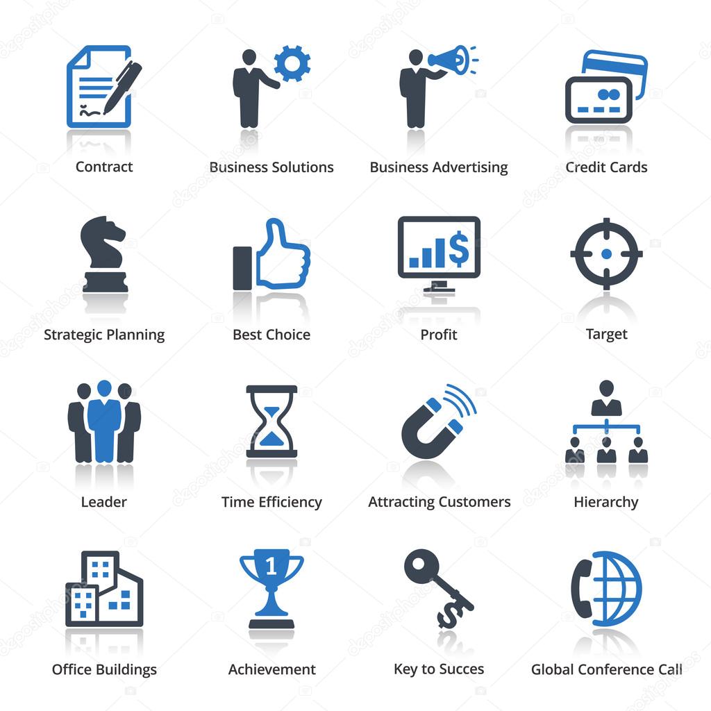 Business Icons Set 2 - Blue Series Stock Vector by ©Introwiz 29575945