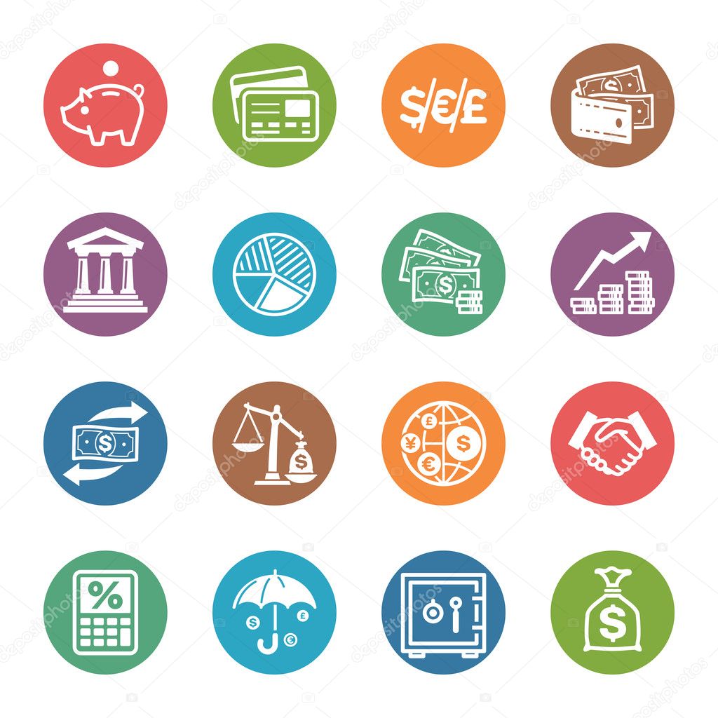 Icônes financières - Série de points image vectorielle par Introwiz ...