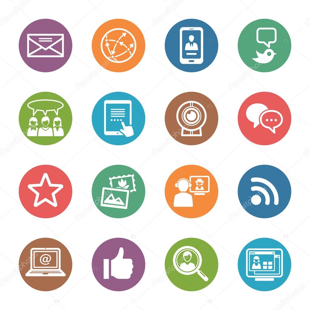 Conjunto de iconos de redes sociales 1 - Serie de puntos Vector de ...