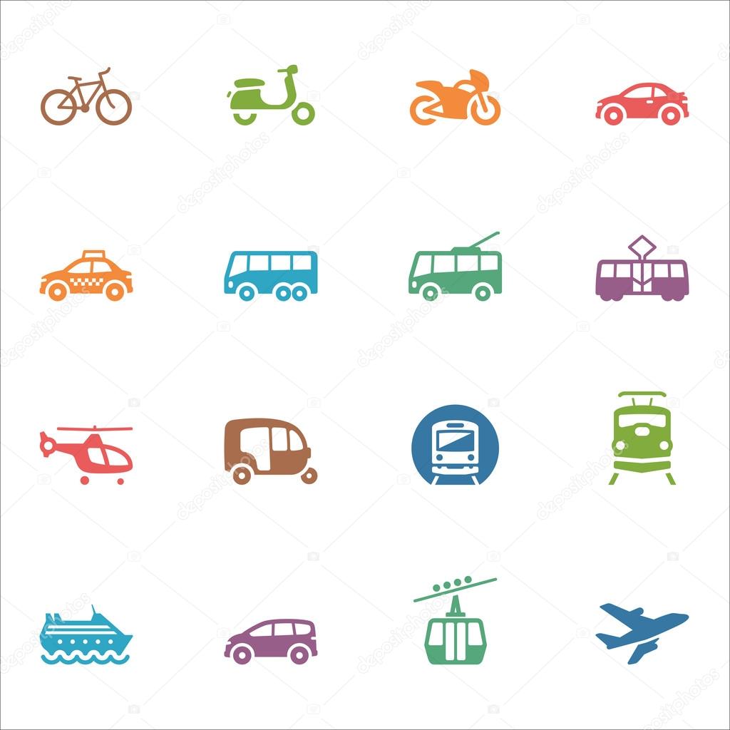 Transportation Icons - Colored Series Stock Vector Image by ©Introwiz ...