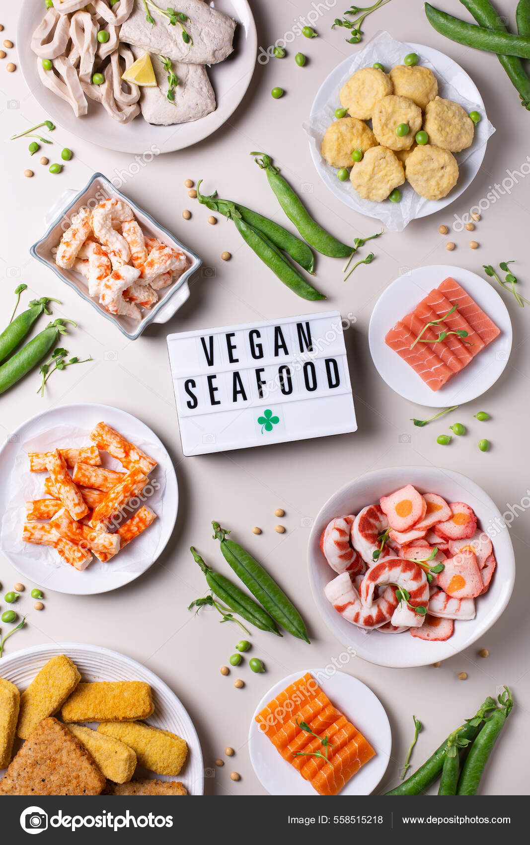 Vegan Plant based fish and seafood, food reducing carbon footprint ...