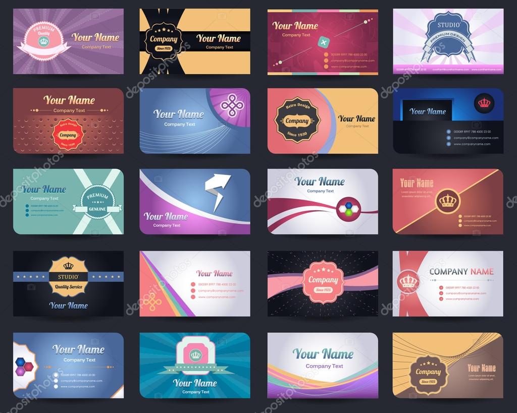 20 Premium Business Card Design Vector Set - 03 Stock Vector Image by ...
