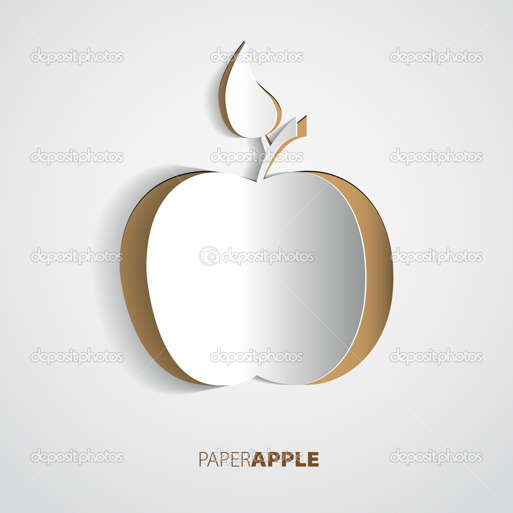 Greeting card with apple from paper ⬇ Vector Image by © matju78 ...
